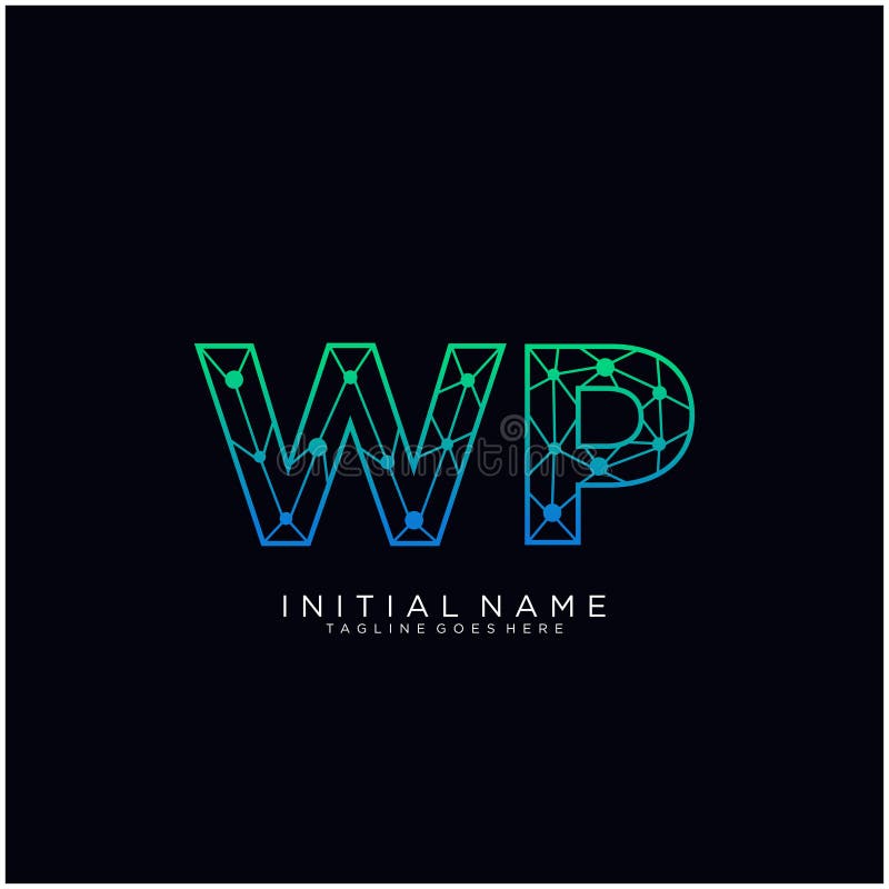 WP Letter Logo Icon Design Template Elements Stock Vector ...