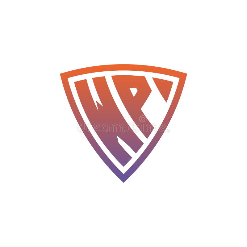 WP Logo Shield Monogram Gradient Style Design Stock Vector ...