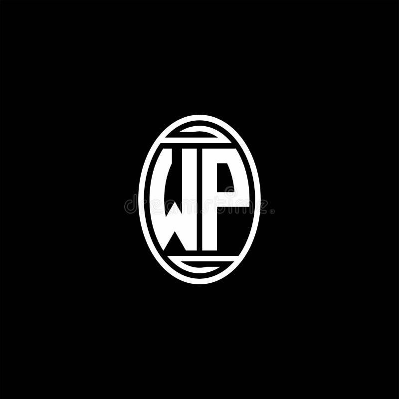 WP Monogram Logo Isolated on Oval Rotate Shape Stock Vector ...