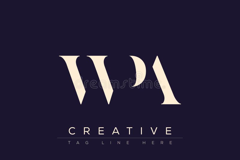 WPA Abstract Letter Logo Design Stock Vector - Illustration of graphic ...