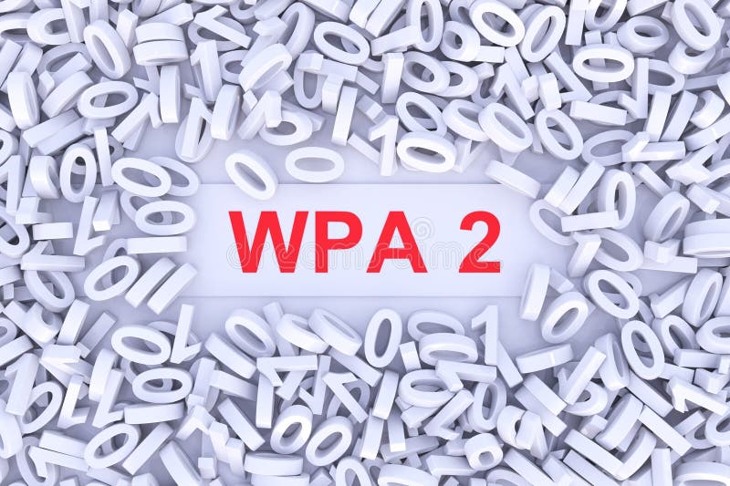 WPA2 Concept Binary Code 3D Stock Illustration - Illustration of ...