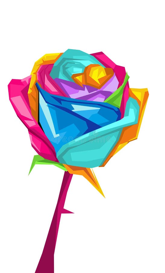 Wpap Full Color Pop Art Flowers Stock Illustration - Illustration of ...