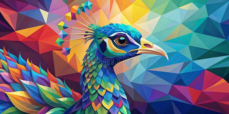 Wpap Style Abstract Background Peacock AI-Created Content Stock ...