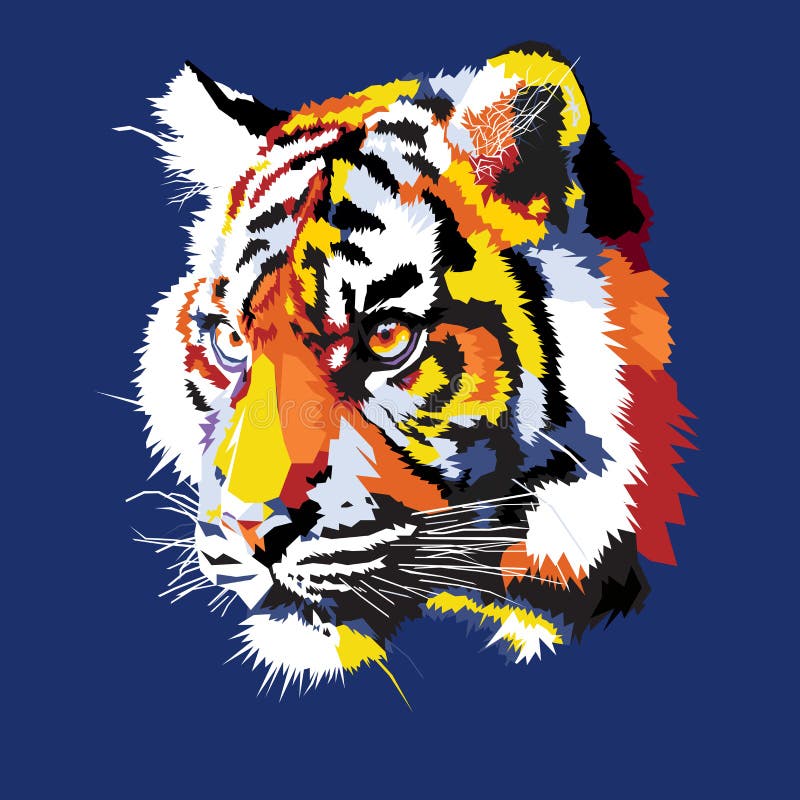 WPAP Vector Head of the Tiger Illustration Stock Vector - Illustration ...