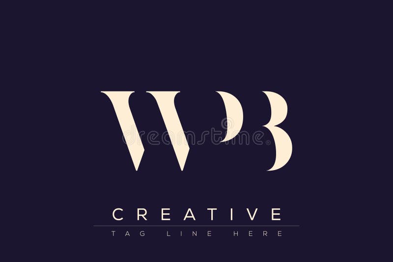 WPB Abstract Letter Logo Design Stock Vector - Illustration of letter ...
