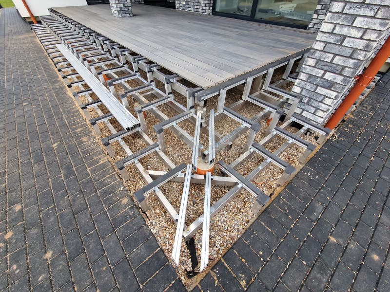 WPC Terrace during Construction and Installation Stock Image - Image of ...