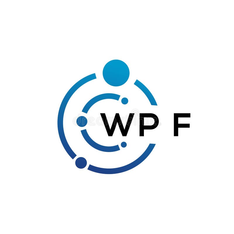 WPF Letter Technology Logo Design on White Background. WPF Creative ...
