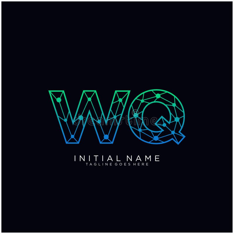 WQ Letter Logo Icon Design Template Elements Stock Vector ...