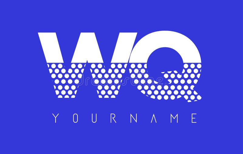 WQ W Q Dotted Letter Logo Design with Blue Background. Stock Vector ...
