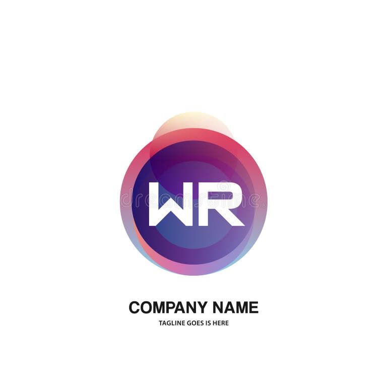 WR Initial Logo with Colorful Circle Template Vector Stock Vector ...