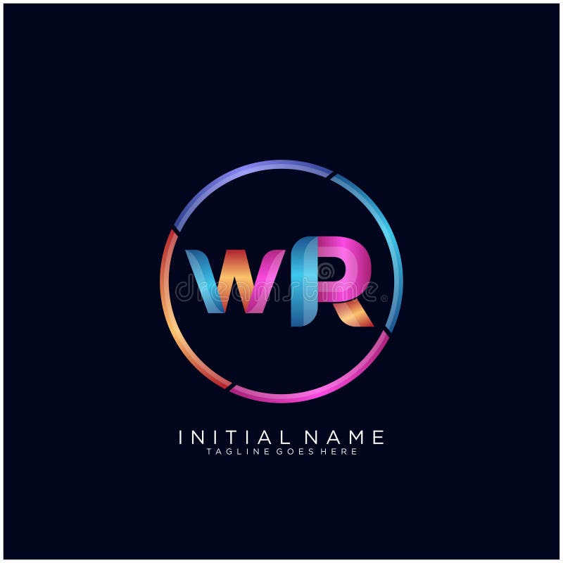 WR Letter Logo Icon Design Template Elements Stock Vector ...