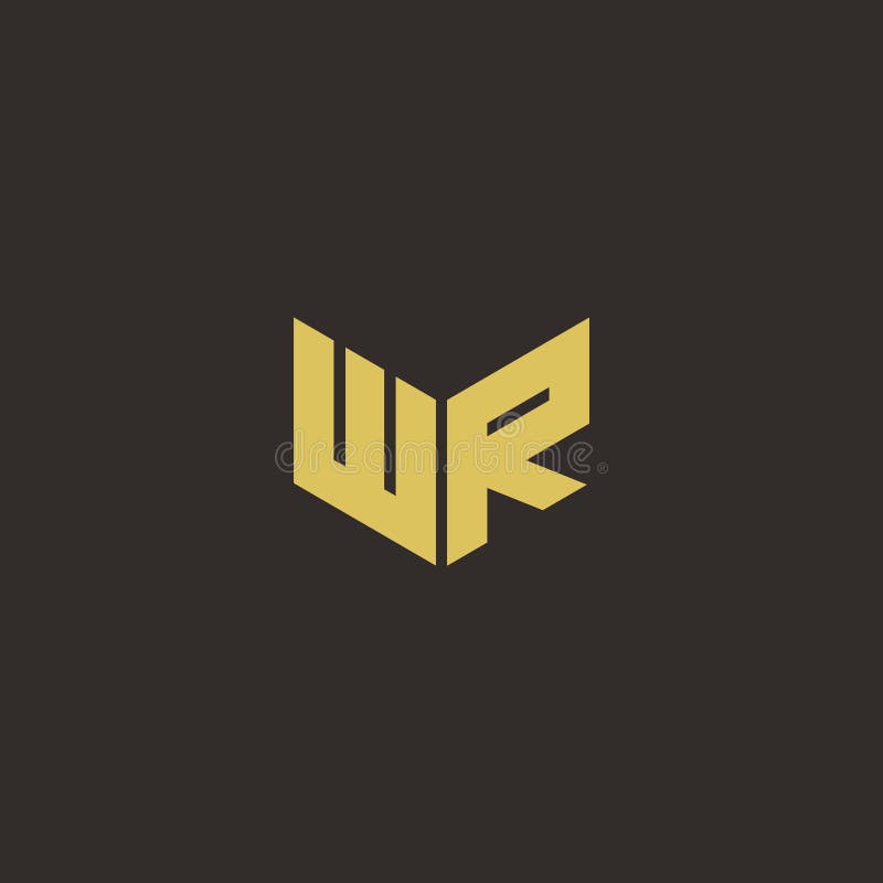 WR Logo Letter Initial Logo Designs Template with Gold and Black ...