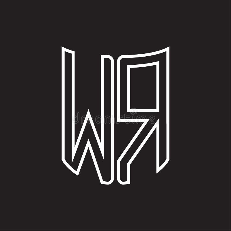 WR Logo Monogram with Ribbon Style Outline Design Template Stock ...