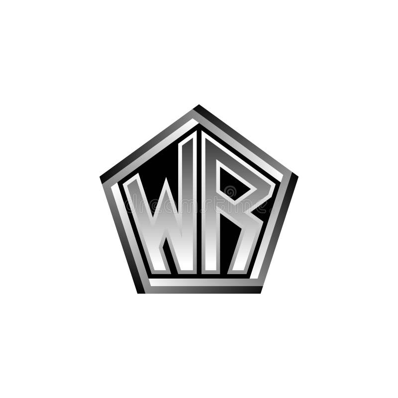 WR Logo Monogram Silver Geometric Modern Design Stock Vector ...