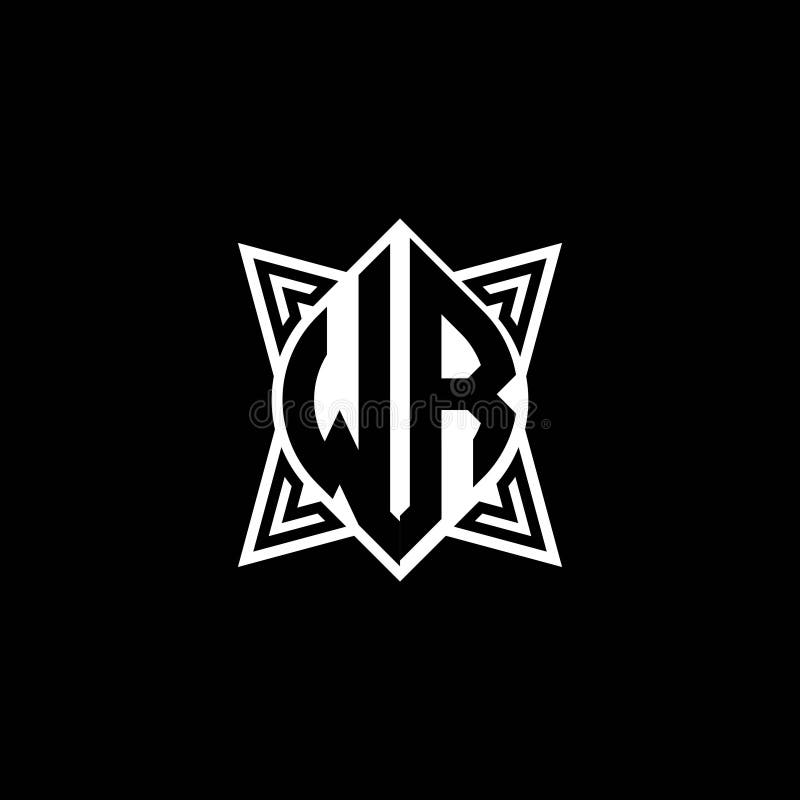 WR Monogram Letter Geometric Star Style Stock Vector - Illustration of ...