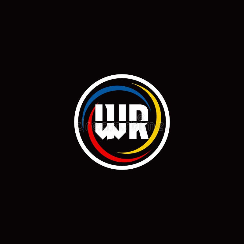 WR Monogram Logo Isolated on Circle Shape with 3 Slash Colors Rounded ...