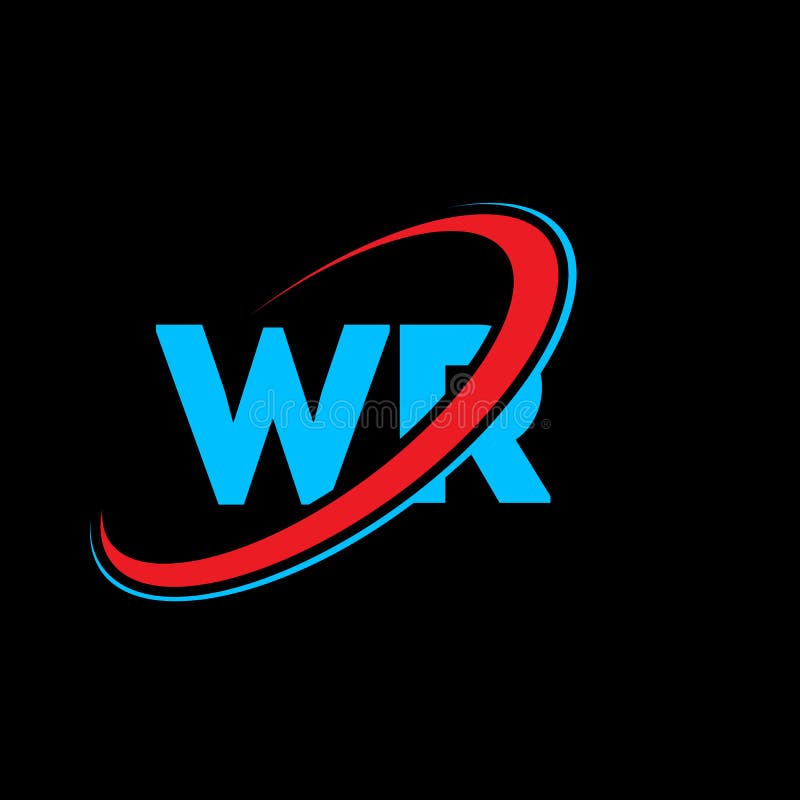 WR W R Letter Logo Design. Initial Letter WR Linked Circle Uppercase ...