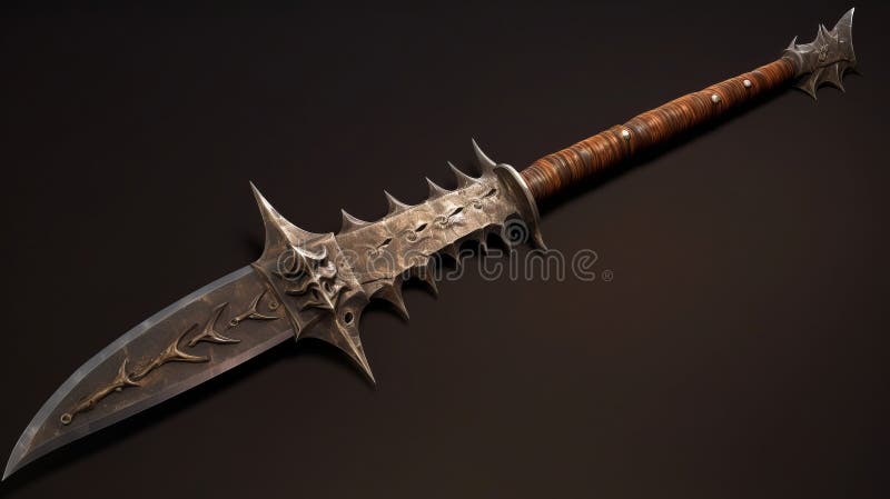 Ornate Tainted Sword with Spikes - Brutal Action Fantasy Weapon Stock ...