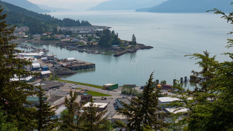 Wrangell, Alaska USA - May 26, 2019: Aerial View on Bay or Harbour in ...