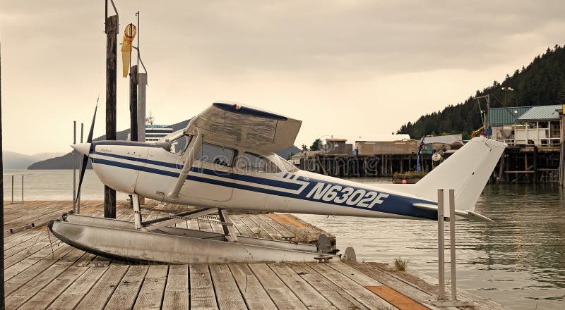 Wrangell, Alaska USA - May 31, 2019: Cessna 172 Floatplane Aircraft at ...