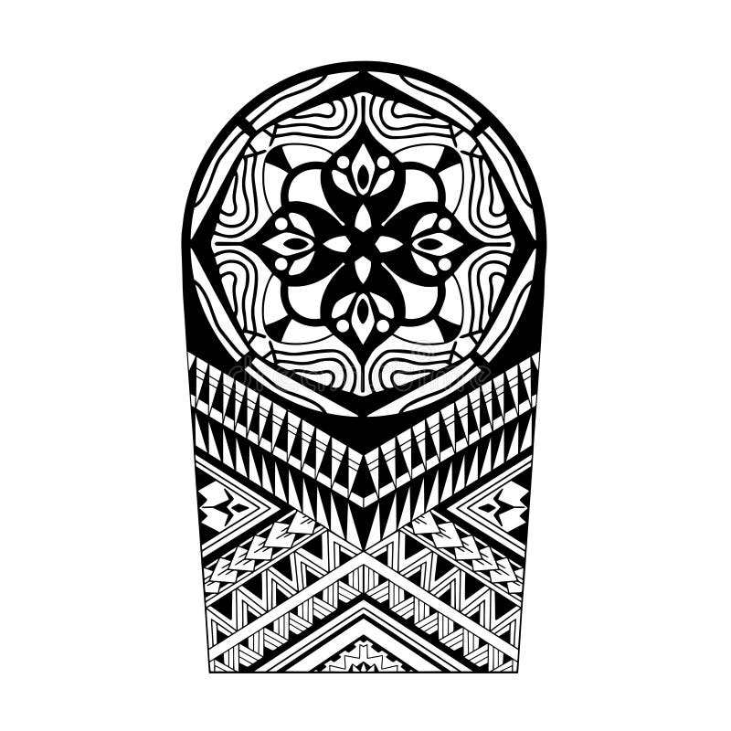 Wrap Around Arm Polynesian Tattoo Design. Stock Vector - Illustration ...