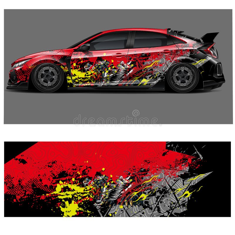 Wrap Car Design Livery Vector Abstract Vinyl Sticker Printing. Stock ...