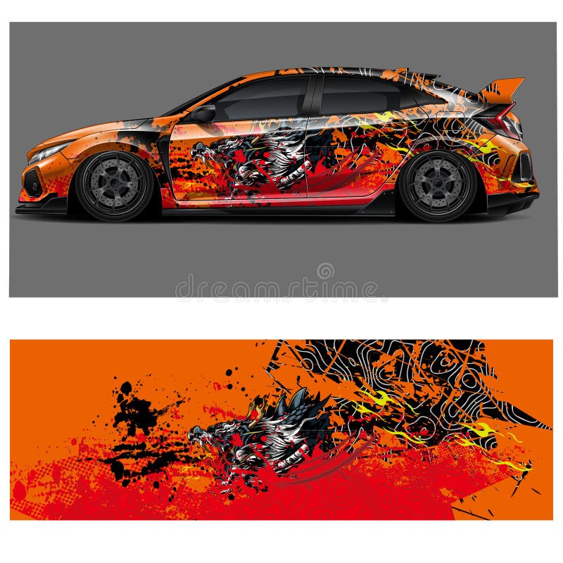 Wrap Car Design Livery Vector Abstract Vinyl Sticker Printing. Stock ...