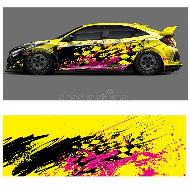 Wrap Car Design Livery Vector Abstract Vinyl Sticker Printing. Stock ...