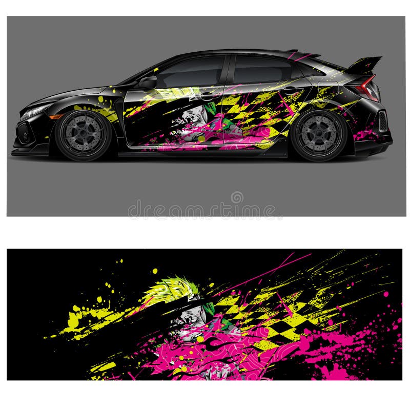 Wrap Car Design Livery Vector Abstract Vinyl Sticker Printing. Stock ...