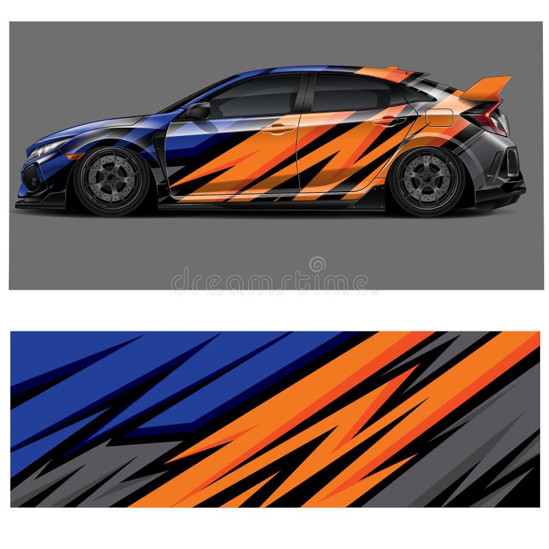 Wrap Car Design Livery Vector Abstract Vinyl Sticker Printing. Stock ...