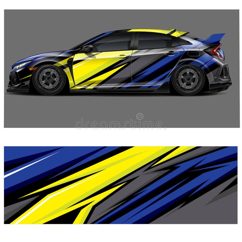 Wrap Car Design Livery Vector Abstract Vinyl Sticker Printing. Stock ...