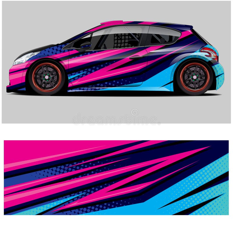 Wrap Car Design Livery Vector Abstract Vinyl Sticker Printing. Stock ...