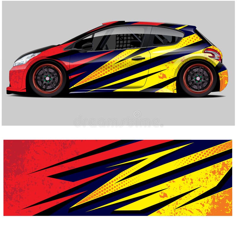 Wrap Car Design Livery Vector Abstract Vinyl Sticker Printing. Stock ...