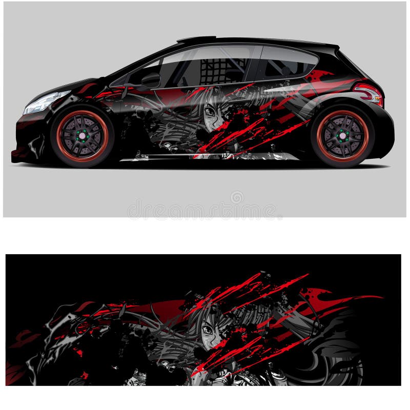 Wrap Car Design Livery Vector Abstract Vinyl Sticker Printing. Stock ...