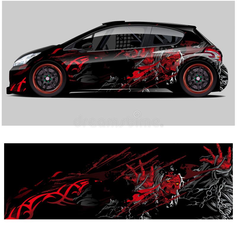 Wrap Car Design Livery Vector Abstract Vinyl Sticker Printing. Stock ...