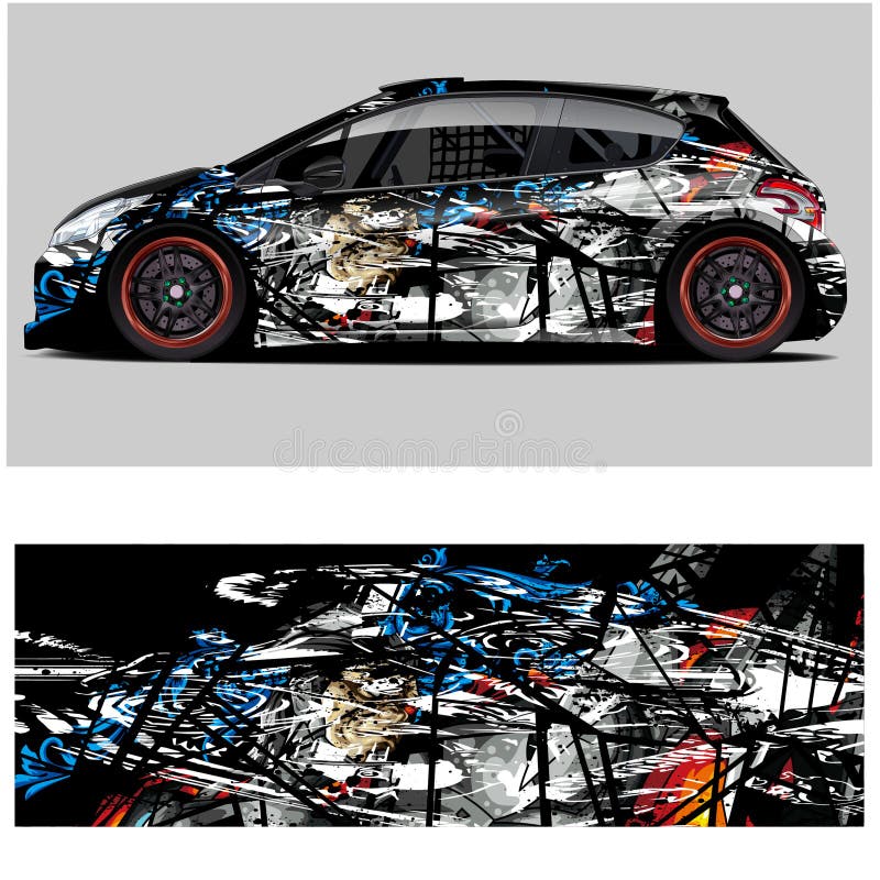 Wrap Car Design Livery Vector Abstract Vinyl Sticker Printing. Stock ...