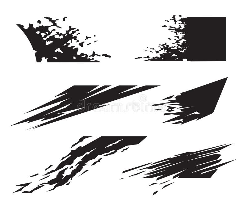Wrap Design for Car Vectors. Car Stickers Stripes. Mud Splash Abstract ...