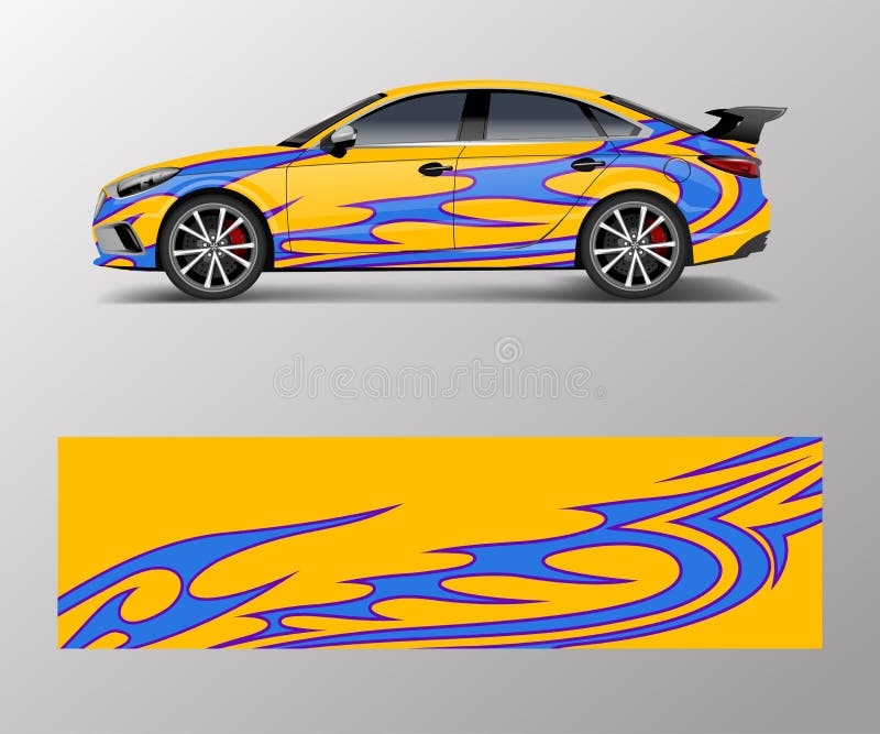 Wrap Design for Custom Sport Car. Sport Racing Car Wrap Decal and ...