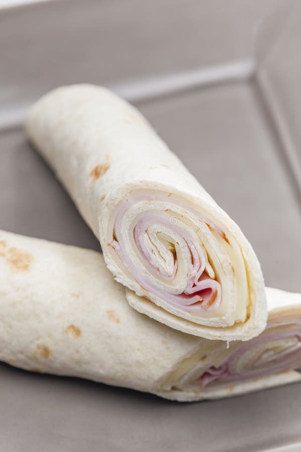 Wrap Filled with Ham and Cheese Stock Photo - Image of closeup, stuffed ...