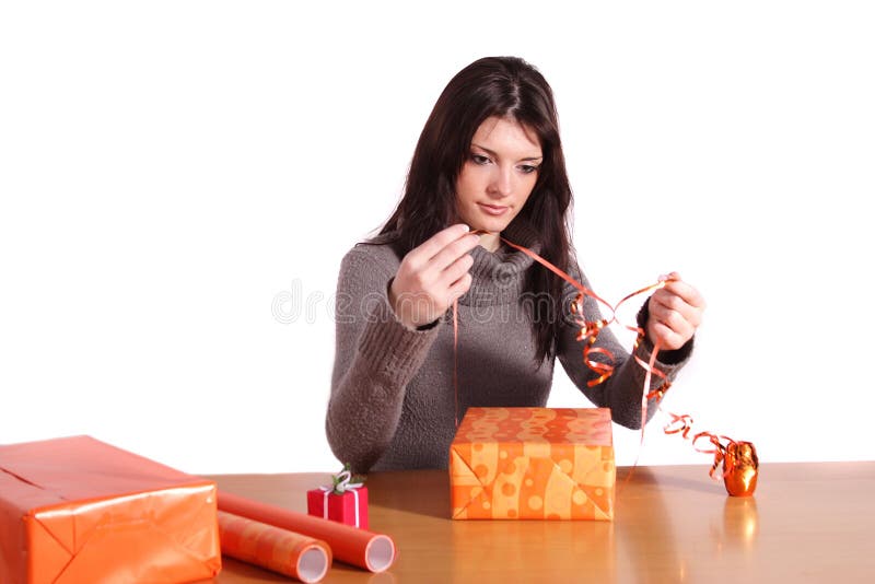 Wrap gifts stock photo. Image of friendly, human, girl - 6958672