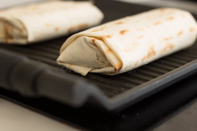 Wrap on grill stock image. Image of homemade, cooking - 68887041