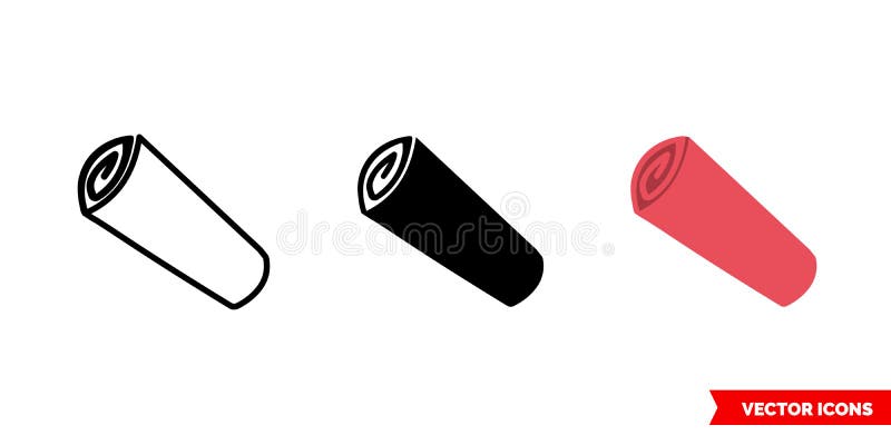 Wrap Icon of 3 Types Color, Black and White, Outline. Isolated Vector ...