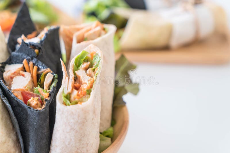 Wrap salad roll stock image. Image of isolated, taco - 94964499