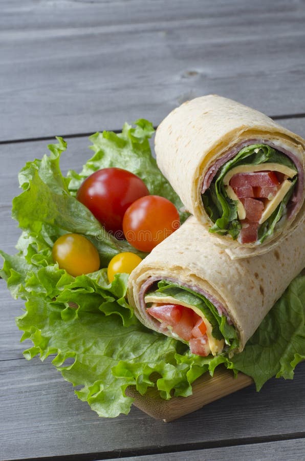 Wrap sandwich stock photo. Image of healthy, food, rollup - 52076194