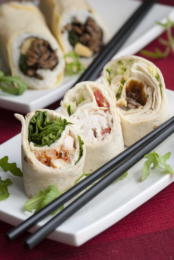 Hoisin Duck Wrap stock photo. Image of hoisin, horizontal - 5455490