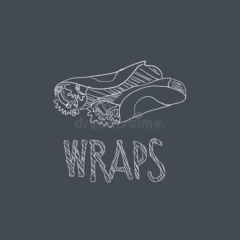 Wrap Sketch Style Chalk on Blackboard Menu Item Stock Vector ...