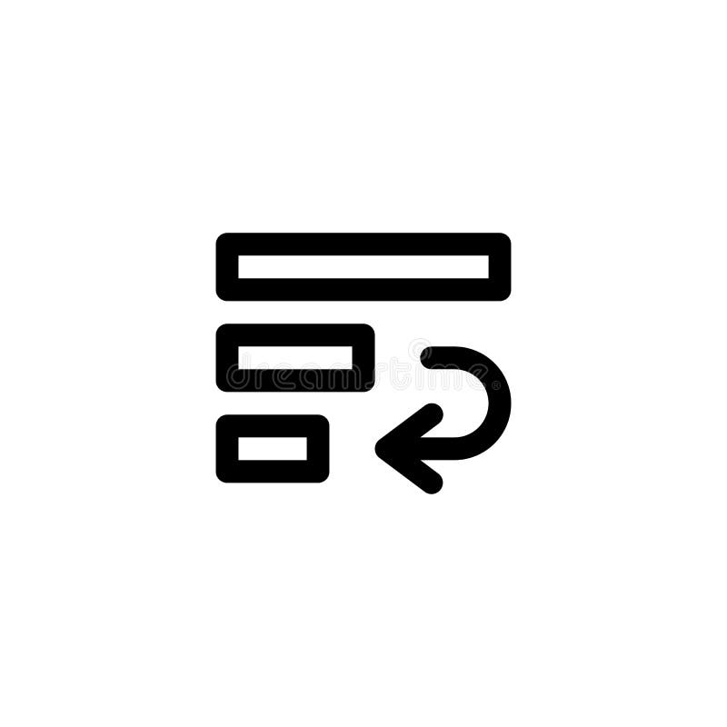 Wrap Text Icon stock vector. Illustration of arrow, book - 181806875