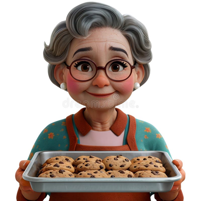 Sweet Grandma with Freshly Baked Cookies – Wholesome AI-Generated ...