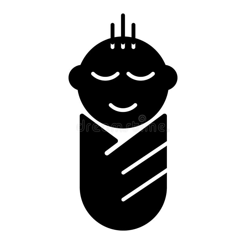 Baby Wrapped in Diapers Solid Icon. Vector Illustration Isolated on ...