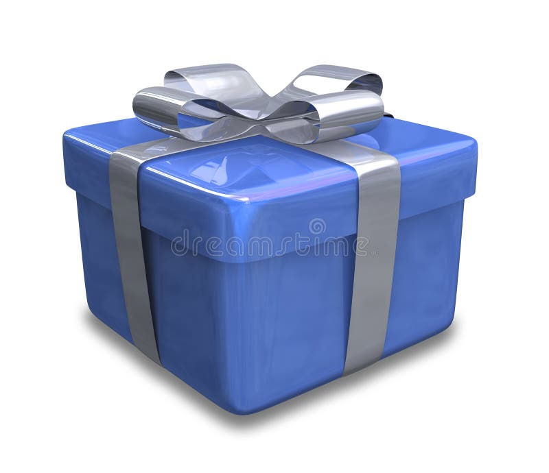 Wrapped blue gift 3D v3 stock illustration. Illustration of holiday ...
